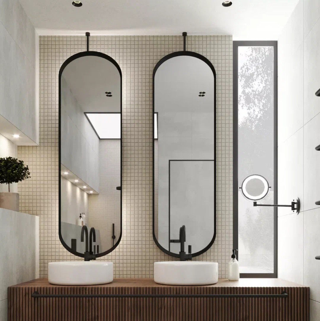 Зеркала в алюминиевой раме на заказ по индивидуальным размерам